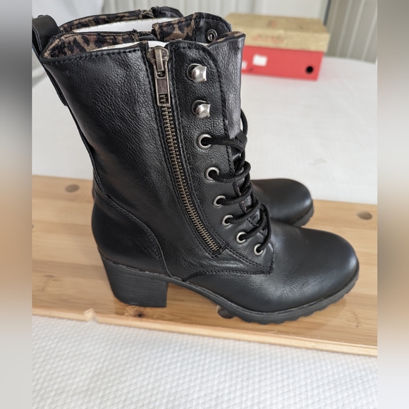 American Rag | Shoes | American Rag Womens Black Leopard Print Lace Up ...